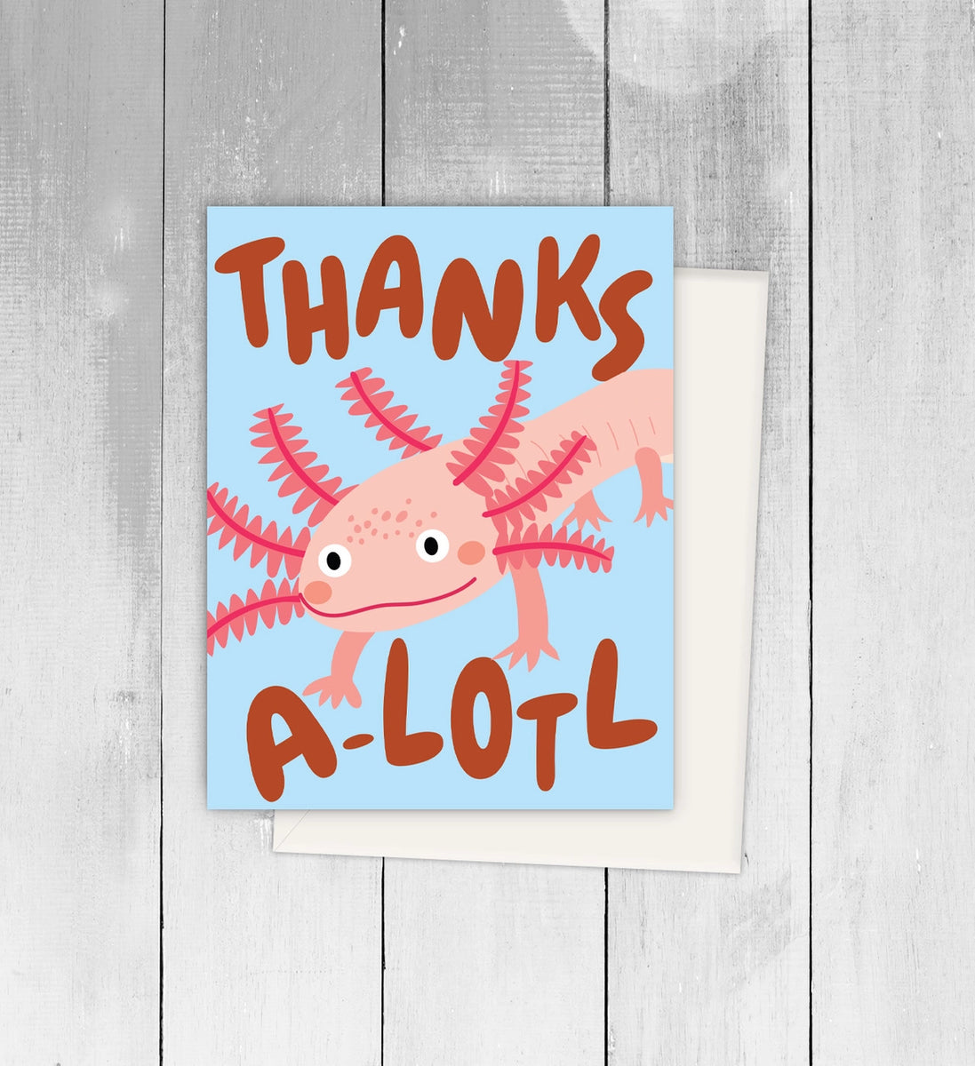 Axolotl Thank You Greeting Card – Mexico In My Pocket